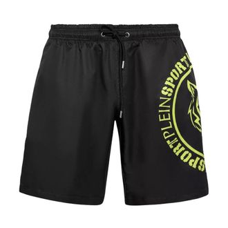 Plein Sport Homme, Maillots de bain, Noir, Taille: XL Short de bain noir Carbon Tiger