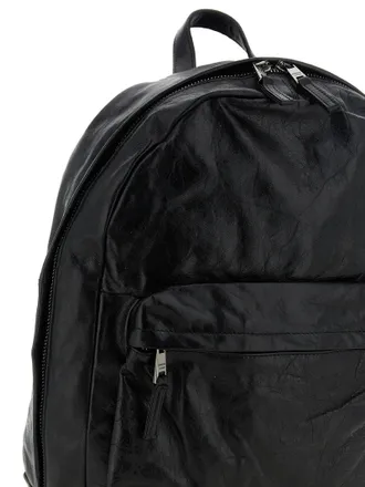 Giorgio Brato Crumpled Lambskin Backpack - Black