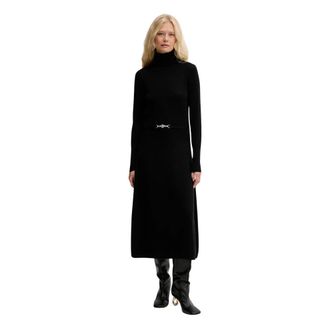Fracomina Wollmischungs-Midikleid - - Dresses - Damen - Schwarzk - XS