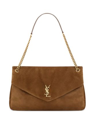 Saint Laurent sac port&eacute; &eacute;paule &agrave; bride en cha&icirc;ne - Marron