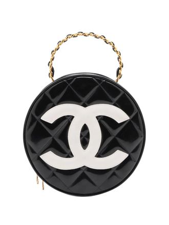 Chanel sac &agrave; main matelass&eacute; &agrave; design rond CC (1994-1996) - Noir