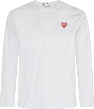 Comme Des Gar&ccedil;ons Homme, Tops, Blanc, Taille: L T-Shirt Red Emblem