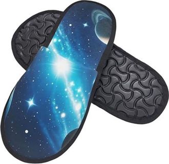 Generic Chaussons Maison Galaxie Bleue Doux Slippers Confortable Pantoufles Pour De Camping Automne Hôtels L