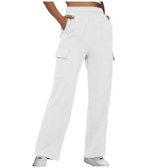 Generic Chaud Fourr&eacute; Pantalon Large Jogging Femme Cordon Taille Elastique Cargo Poches Hiver Ample Survetement Pantalons de Sport Detente Sweatpants n30