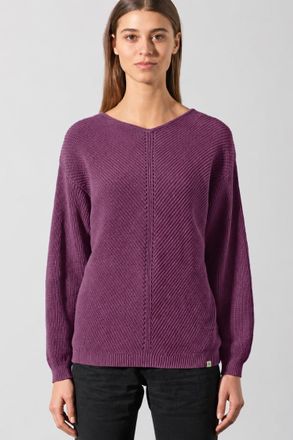 Hempage Hempage Damen vegan V-Ausschnitt Pullover Timeless Lila