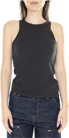 Levi's Femme, Tops, Noir, Taille: 38 FR Canotta Girocollo