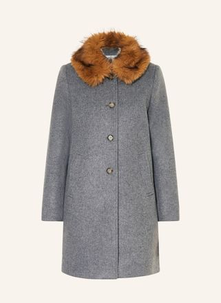 BA&SH Ba&Sh Wollmantel Talling Mit Kunstfell grau