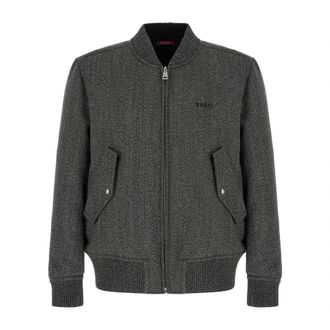 Gucci Herringbone Wool Moulin&eacute; Bomberjacke - - Jackets - Herren - Grau - M