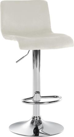Clp Barhocker höhenverstellbar mit Lehne Hover, Barstuhl gepolstert Samtbezug, Tresenstuhl mit Metallgestell drehbar, Farbe:Creme, Material Gestell:Metall