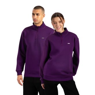 Smilodox Half Zip Sweatshirt Unisex Jago, Regular Fit Pullover Herren und Damen, weicher Sweatstoff, graviertes Metallabel auf der Brust, hoher Kragen, Langarm