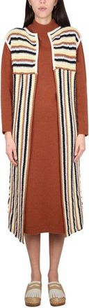 Alysi Femme, Pulls, Multicolore, Taille: 38 FR Open at the Front Striped