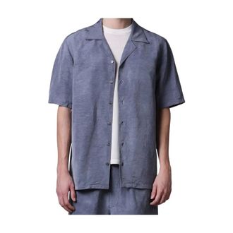 Roberto Collina Homme, Chemises, Bleu, Taille: L Bowling Shirt