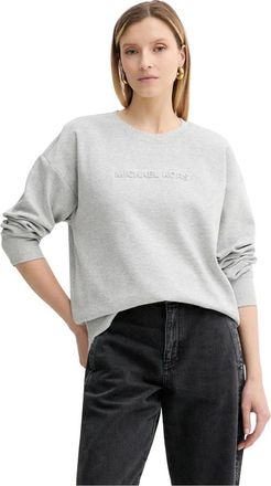 Michael Kors SweaT-shirt &agrave; col rond avec logo emboss&eacute; - Femme - Sweatshirts et sweats &agrave; capuche - Gris - Taille: 36 FR
