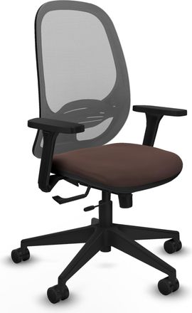 Piqueras y Crespo Schreibtischstuhl, zylindrisch, Braun, mit 3D-Armlehnen, h&ouml;henverstellbare Lendenwirbelst&uuml;tze, ausgestattet mit Syncro/Translack und Schneideschaum, m