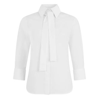 Elisabetta Franchi Femme, Blouses et Chemises, Blanc, Taille: 36 FR Chemise Longue en Coton