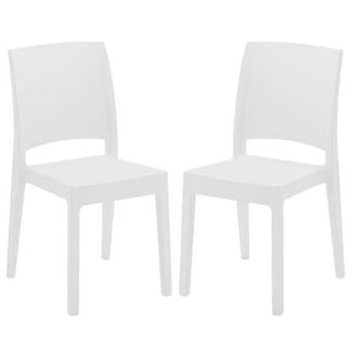 Gardenia Flora Stühle, Polypropylen, Weiß, 2 Einheiten
