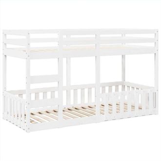 vidaXL Etagenbett Wei&szlig; 90x200 cm Massivholz Kiefer Vidaxl