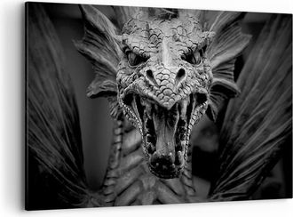 Arttor Bilder auf Leinwand 100x70cm Leinwandbild Drache Kreatur Waage Gro&szlig; Wanddeko Bild Schlafzimmer K&uuml;che Deko Wandbilder Dekoration Wohnzimmer Wall Decor 