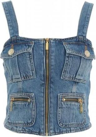 Liu Jo Femme, Tops, Bleu, Taille: 38 FR Top &agrave; grandes poches