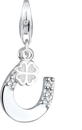 Elli Charm Damen Charm Hufeisen Kleeblatt mit Kristallen in 925 Sterling Silber
