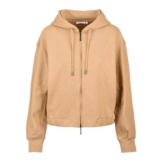 Calvin Klein Femme, Sweatshirts et sweats &agrave; capuche, Beige, Taille: 38 FR Cropped SweaT-shirt