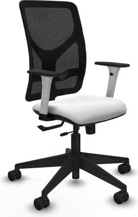 Piqueras y Crespo Computerstuhl mit wei&szlig;en und schwarzen Armlehnen, h&ouml;henverstellbare Lendenwirbelst&uuml;tze, ausgestattet mit Syncro/Traslack und Schneideschaum, Schwarz/W