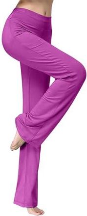 Generic Pantalon de yoga &eacute;vas&eacute; pour femme - Taille haute - Coupe ajust&eacute;e - Pantalon de jazz extensible - Collants de sport fitness entra&icirc;nement course &agrave; pied 