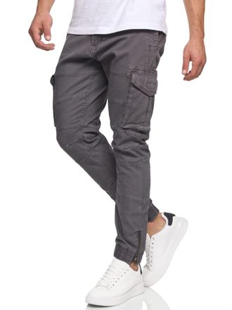 Indicode Herren Alex Cargohose aus Baumwolle mit 6 Taschen | Cargo Chino Hose f. Männer Dk Grey, XXL