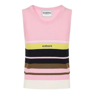 Iceberg Femme, Tops, Multicolore, Taille: 36 FR Printed Stretch Cotton Top