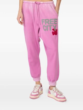 Freecity pantalon de jogging Sunfades &agrave; logo imprim&eacute; - Rose
