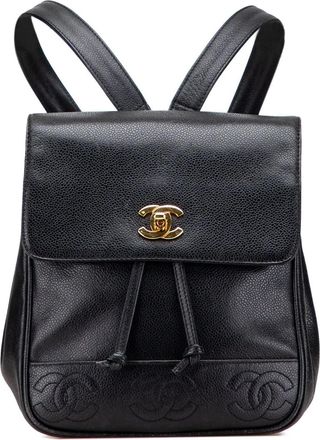 Chanel Rucksäcke - Caviar Triple CC Backpack - Gr. unisize - in Schwarz - für Damen