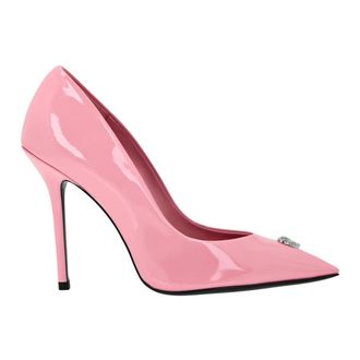 Philipp Plein Femme, Chaussures, Rose, Taille: 40 EU Escarpins &agrave; Talons Aiguilles en Cuir Verni avec T&ecirc;te de Mort en Cristal