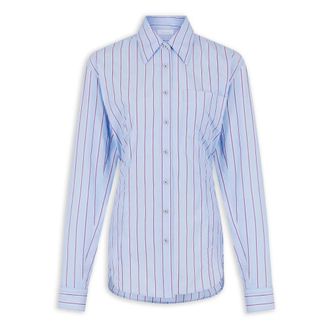 Paco Rabanne Gestreiftes Hemd aus Baumwoll-Popeline - - Blouses & Shirts - Damen - Blau - 2XS