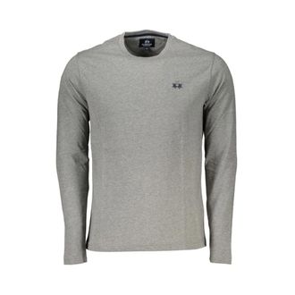 La Martina Elegantes Langarmshirt mit Rundhalsausschnitt - - Tops - Herren - Grau - 2XL