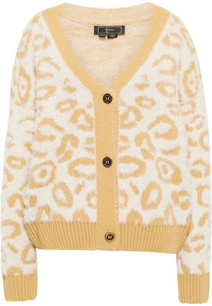 Faina Strickjacke Damen Wollweiss Hellkamel