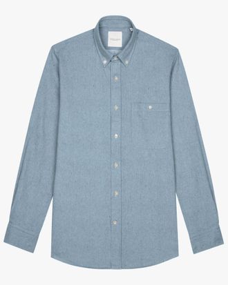Profuomo Jeanshemd aus Baumwolle mit feiner Struktur, Relaxed Fit in
