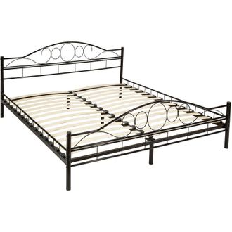 TecTake Tectake - Lit design moderne avec sommier Patins en plastique pour prot&eacute;ger le sol 180 x 200 cm