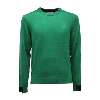 Sun 68 Wollmischpullover Gr&uuml;n Runder Halsausschnitt - - Knitwear - Herren - Gr&uuml;n - S