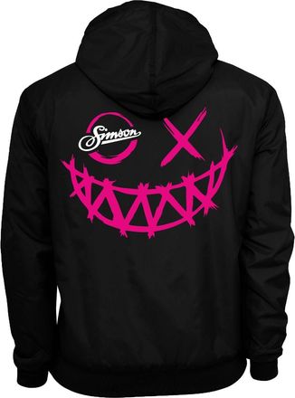 Spass Kostet M&auml;nner Jungen Windbreaker Regenjacke Simson Pink Bad Smiley Windjacke mit Kapuze