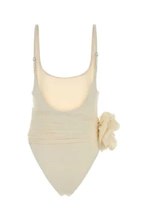 Magda Butrym Stretch Nylon Blend Swimsuit - Beige