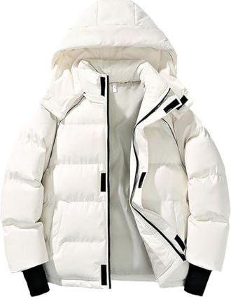 Generic Doudoune homme, doudoune &eacute;paisse, chaude, imperm&eacute;able, avec capuche amovible