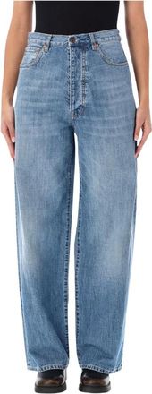 Fortela Jaron Embroidered Baggy Jeans - Femme - Jeans - Bleu - Taille: W26