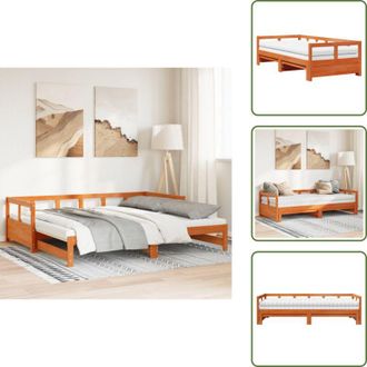 vidaXL Tagesbett Ausziehbar mit Matratzen 90x190 cm Massivholz Kiefer - Ausziehbares Tagesbett - Ausziehbare Tagesbetten - Tagesbett Ausziehbar