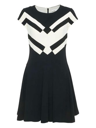 Diane Von Fürstenberg robe bicolore en crêpe de soie - Noir