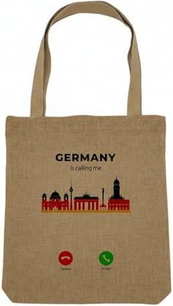 Fabulous Sac Shopping Tote Bag Aspect Lin - Germany Is Calling Me Architecture Berlin - Sac de Courses Toile Epaisse 360g Beige Naturel Cabas Port&eacute; Epaule Soli