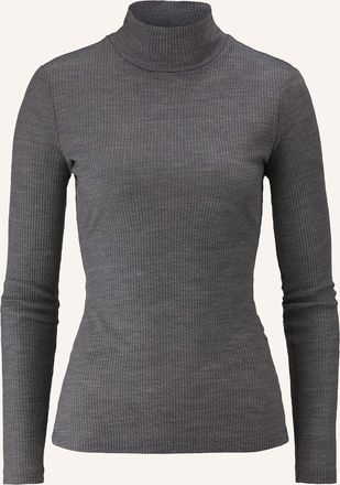 Hessnatur Hessnatur Hessnatur Mock-Neck Longsleeve Warm Touch Aus Bio-Merinowolle Und Tencel Lyocell grau