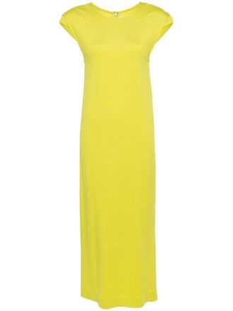 Jil Sander robe longue à manches détachables - Vert