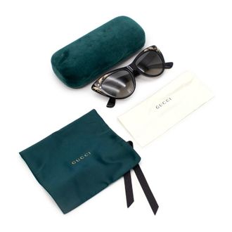Gucci Black Cat Eye Mother of Pearl Embellished Sunglasses