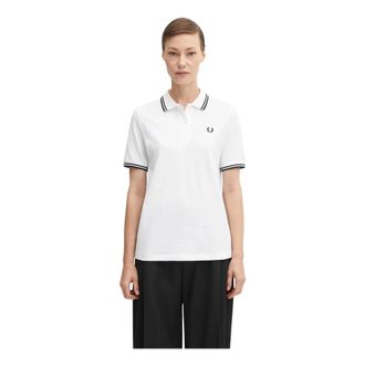 Fred Perry Polohemd mit Doppelstreifen - - Tops - Damen - Beige - M
