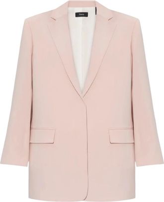 Theory Femme, Vestes, Rose, Taille: 40/42 FR Blazer Croisé en Crêpe